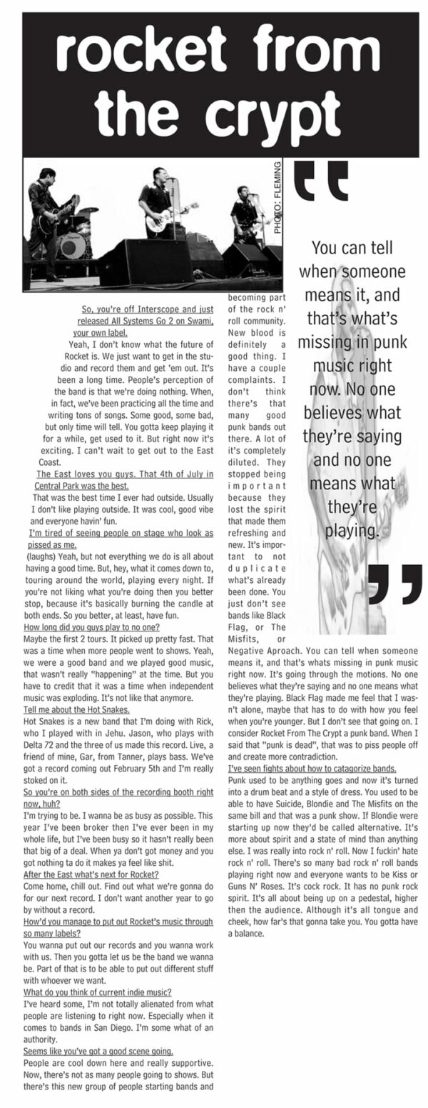 ROCKET FROM THE CRYPT – Juice Magazine